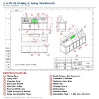 China 3 m Paint Mixing & Spray Workbench with 200 mm Turntable for sale