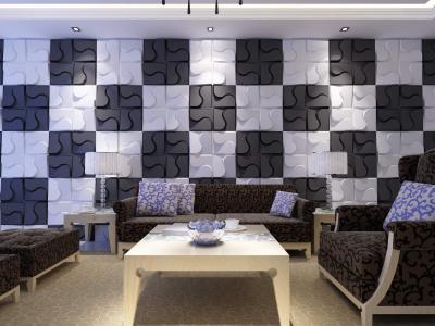China Waterproof Acoustic Sound 3D Panel for Office Interior Wall Decorative 500mmx500mm for sale