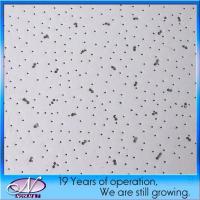 China Acoustic Mineral Fiber Wool Drop Ceiling Tile Panels with Strip Lines Surface Picture for sale
