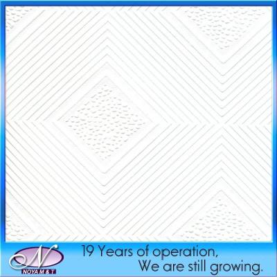 China 7mm-15mm Thickness Acoustical PVC Gypsum Suspended Ceiling Tiles with 900kg/M3 Density for sale