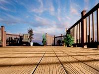 China Garden Flooring Decoration WPC Wood Composite Decking Board 450*75*18mm in Brown Color for sale