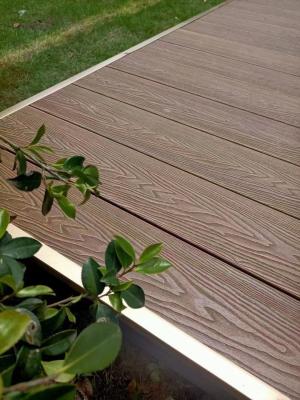 China Wood Plastic Composite WPC Fence and Pergola Decorative Pillar Brown Surface Finished for sale