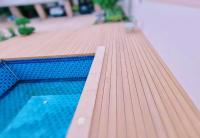 China Wood Plastic Composite WPC Fence and Pergola Decorative Pillar Brown Surface Finished for sale