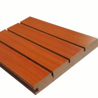 China 197*2400*15-18mm Decorative Wooden Acoustic Wall Board Veneer Finish Perforated Design for sale
