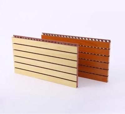 China 600*600 Stripes Grooved Design Wooden Timber Acoustic Panel with Natural Wood Texture for sale