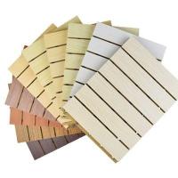 China 600*600 Stripes Grooved Design Wooden Timber Acoustic Panel with Natural Wood Texture for sale