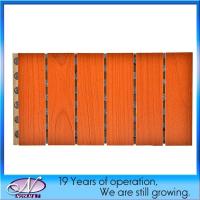 China 600*600 Stripes Grooved Design Wooden Timber Acoustic Panel with Natural Wood Texture for sale