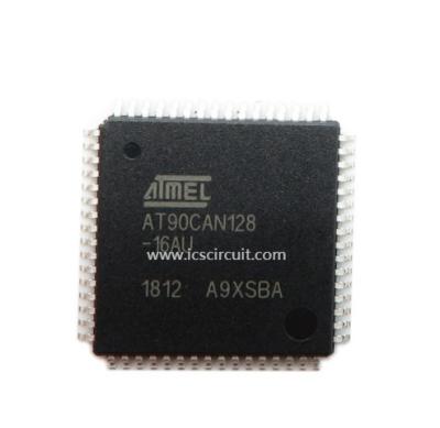 China IC AT90CAN128-16AU Microcontroller 128k Bytes ISP Flash Memory for sale