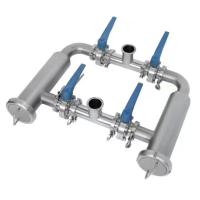 China Industrial Juice Milk Dairy Multi Cartridge Housing Oil Pipeline Duplex Filtration System for sale