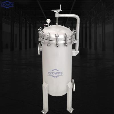 China Crowns Liquid/oil/wine/beer/honey/syrup/paint filtration machine Stainless Steel 304 multi Bag Filter Housing for sale