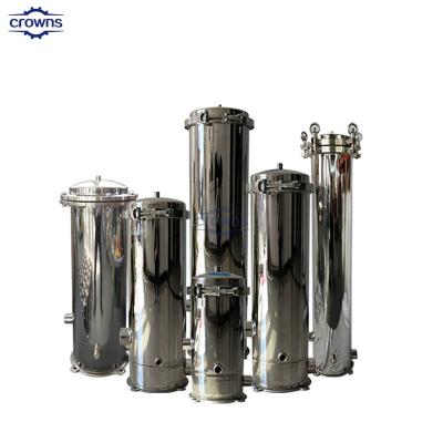 China Filter Water Treatment SS304 SS316 Stainless Steel Multi Cartridge Water Filter Housing 10 20 30 40 Inch for sale