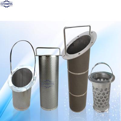 China Micron Porous Wedge Wire Mesh Sintered Screen Pipe Cylinder Cartridge Filter for sale