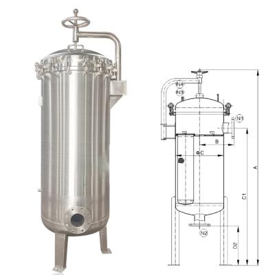 China 215sb325a Filter 304 316 Stainless Steel Water Liquid Cartridge Bag Pocket Filter Housing Stainless Steel for sale