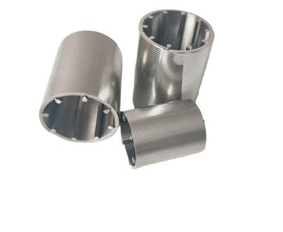 China 25 Micron Cylinder Slotted Sieve Stainless Steel Screen Pipe Johnson Tube Wedge Wire Screen Slot Tube Well Screen Filter for sale