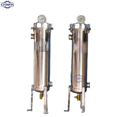 China Sanitary water treatment milk beverage liquid filtration single multiple stainless steel bag filter housing for sale