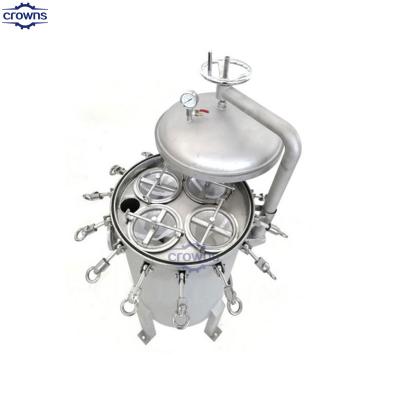 China SUS304 Stainless steel multi bag filter housing single bag filter housing industrial bag filter housing for sale