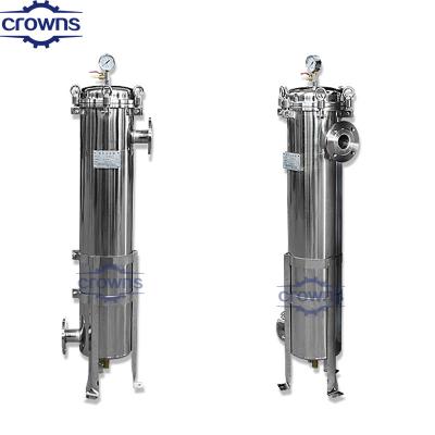 China Stainless Steel Triclamp Liquid Single Mesh Micron Industry Bag Filter Housing for sale