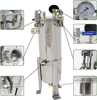 China Max.Operating Pressure 6.0bar 87psi Stainless Steel Bag Filter Housing for sale