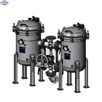 China 25-350 Mircon Stainless Steel Bag Filter Housing with Max Flow Rate of 27%-80% Filter Mesh for sale