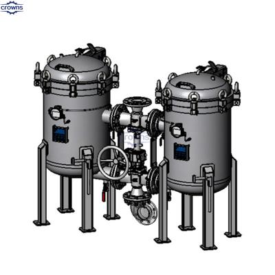 China 25-350 Mircon Stainless Steel Bag Filter Housing with Max Flow Rate of 27%-80% Filter Mesh for sale