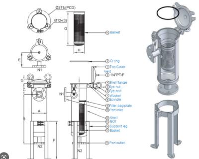 China Stainless Steel Industrial Water Filtering with Large Filter Capacity and 1 Bag Size for sale
