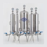 China 304/316L Stainless Steel Single Multi Cartridge Filter Housing For Wine Oil Water Treatment Industrial Water Filter for sale