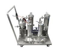 China Sanitary Grade 304/316 Stainless Steel Movable Filter Housing 10/20 Inch Cartridge Filter Machine Wine Filtration System for sale