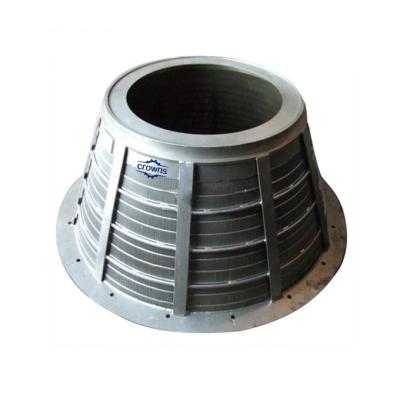 China Stainless Steel Cylinder Coal Centrifuge Basket Wire Wrap V Shape Wedge Wire Mesh Sieve Basket for sale