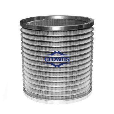 China Stainless Steel Wedge Wire Slotted Paper Making Pressure Screen Basket for sale