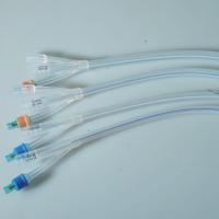 China White All Silicone 3 Way Indwelling Urinary Catheter Hydrophilic Coated for sale