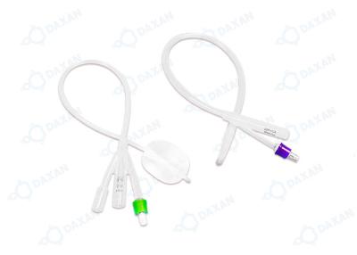 China 5mm - 15ml 400cm 3 Way Silicone Catheter No 14 Hydropilic Coating for sale