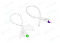 China Female 3 Way Silicone Foley Catheter Urinary 250cm 6FR 12FR 5ml 10ml for sale