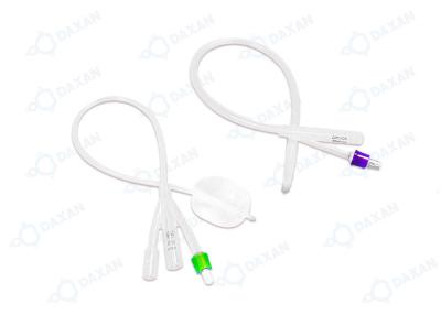 China Female 3 Way Silicone Foley Catheter Urinary 250cm 6FR 12FR 5ml 10ml for sale