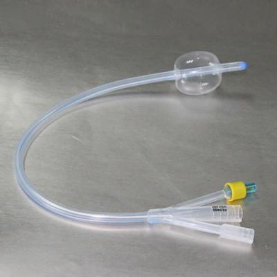 China Adult Medical 400mm Three Way Foley Catheter Irrigation 100% Silicone for sale