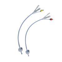 China Male F18 3 Way Silicone Foley Catheter Hydrophilic 40cm For Hospital and Clinic Use for sale