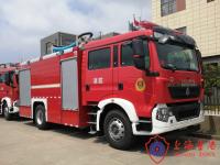 China Competitive Double Cabin Six Seats 213kw Foam Fire Truck with 8000L Tank for sale