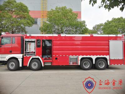 China Heavy Duty 8x4 Drive Foam Tanker Fire Truck With Separete Crew Room Six Seats for sale