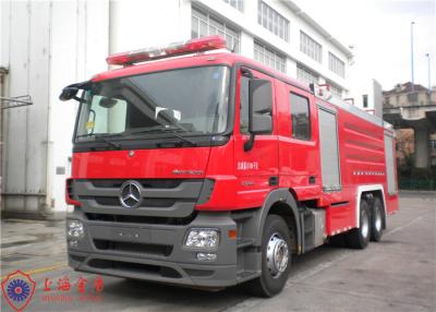 China Mercedes Chassis Foam Firefighting Vehicle 6X4 Drive Six Seats with 90L/s Flow Pump for sale