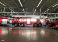 China 900rpm Water Tower Fire Truck Dual Boom 8X4 Drive Euro V Engine Chassis for sale