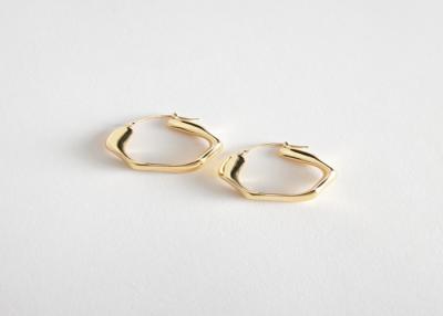 China 18K Gold Plated Circle Hoop Earrings 925 Sterling Silver Women Fashion Jewelry for sale