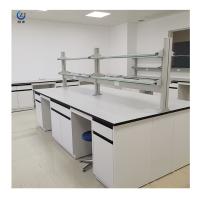 China Steel Wood Lab Island Bench With 2 Lockers In Grey Or Customized for sale