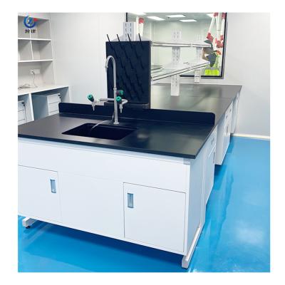 China White All Steel Lab Bench 2 Shelves 4 Drawers For Laboratory for sale
