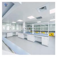 China Anti Corrosion Metal Lab Furniture , 4 Handles Island Biology Lab Table for sale