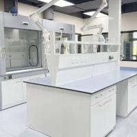 China 4 Drawers Lab Island Bench Chemical Resistant L Biology Laboratory Furniture for sale