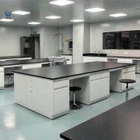 China High Load Capacity Lab Island Bench With Sink Steel Frame Adjustable Height for sale