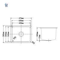 China 1 Bowl Chemistry Lab Sink , 380*450*310mm Anti Alkali Lab Furniture Accessories for sale