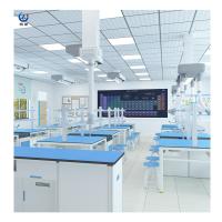 China Blue Lab Workstation Furniture Laboratory Working Table Alkali Resistant for sale