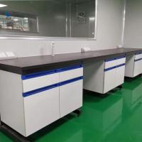China ISO Lab Island Bench 85cm Chemical Resistant Wall Mounted Workstation for sale