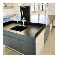 China Anti Alkali Chemistry Lab Benches , 2 Cabinets 75x90cm Lab Work Benches for sale