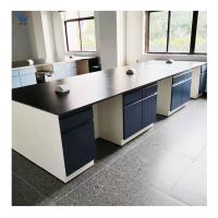 China Anti Alkali Chemistry Lab Benches , 2 Cabinets 75x90cm Lab Work Benches for sale